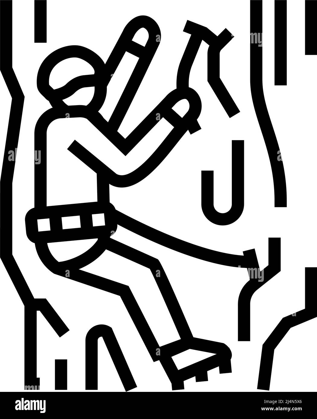 ice climbing line icon vector illustration Stock Vector Image & Art - Alamy