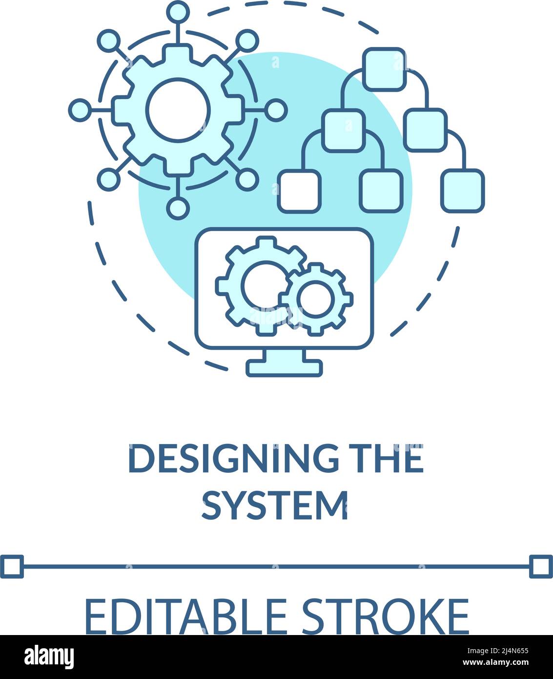 Designing system turquoise concept icon Stock Vector Image & Art - Alamy