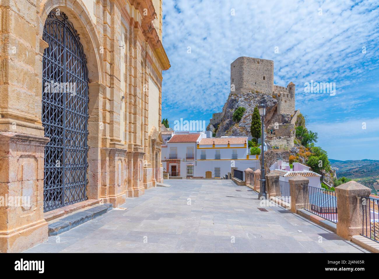 View of castle in Spanish town Olvera Stock Photo - Alamy