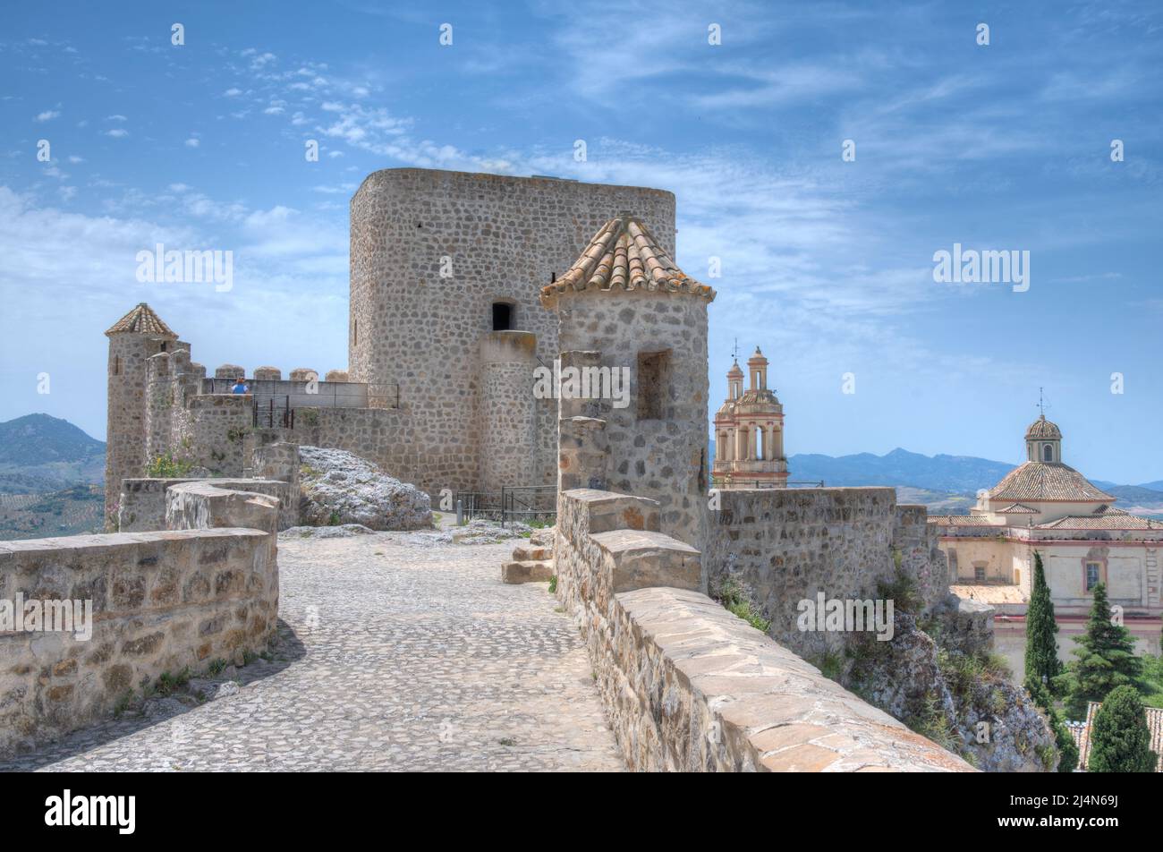 View of castle in Spanish town Olvera Stock Photo - Alamy