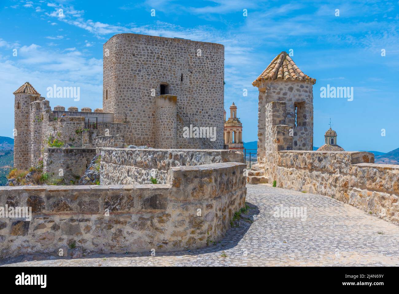 View of castle in Spanish town Olvera Stock Photo - Alamy