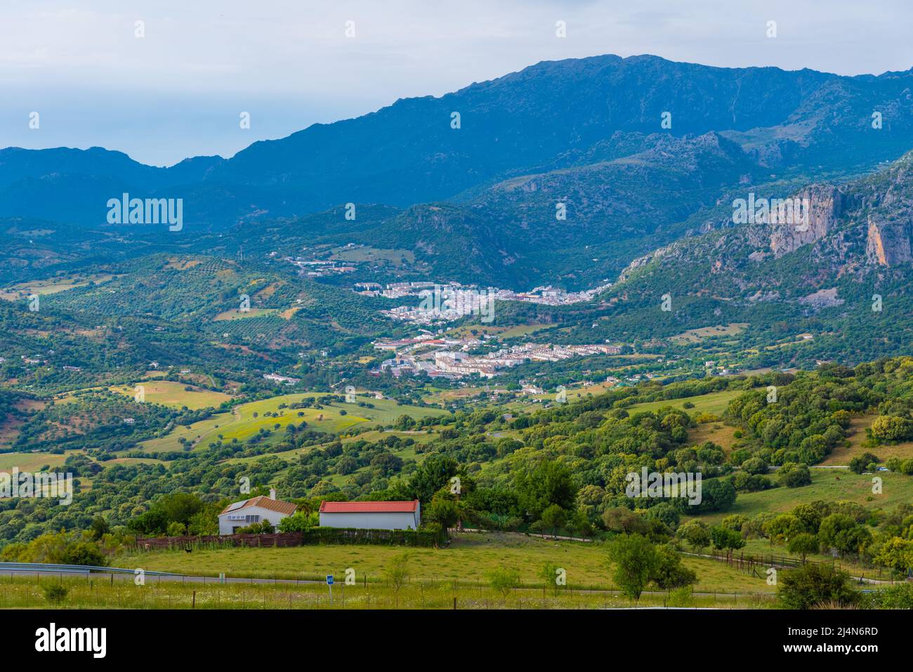 Landscape of Andalusia with Ubrique town, Spain Stock Photo - Alamy