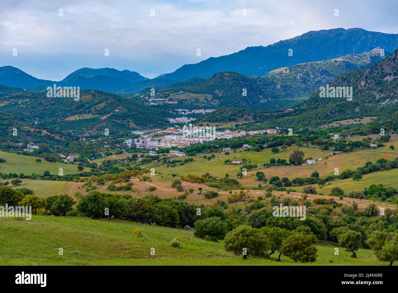 Landscape of Andalusia with Ubrique town, Spain Stock Photo - Alamy