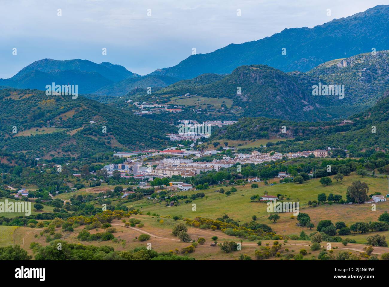 Landscape of Andalusia with Ubrique town, Spain Stock Photo - Alamy