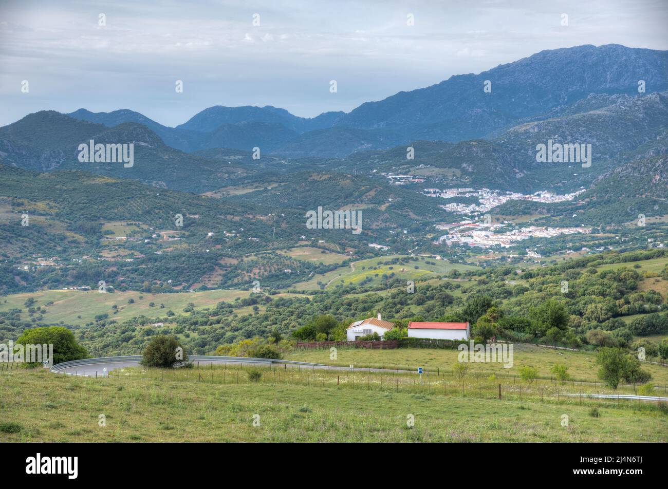 Landscape of Andalusia with Ubrique town, Spain Stock Photo - Alamy