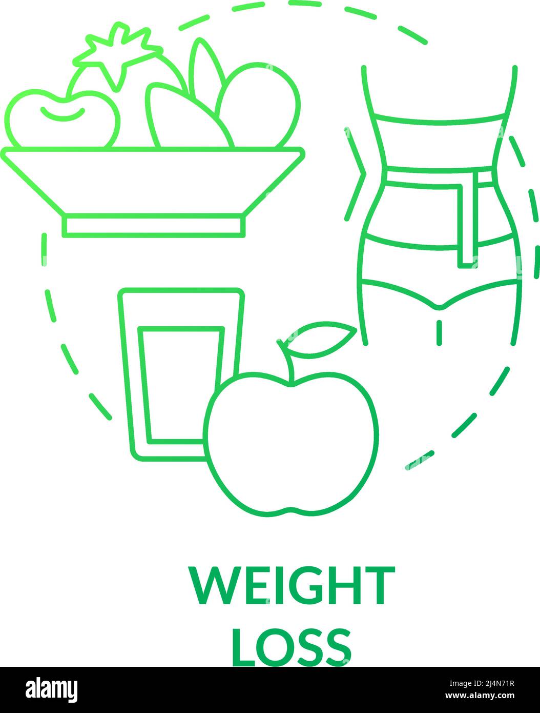 Weight loss green gradient concept icon Stock Vector Image & Art - Alamy