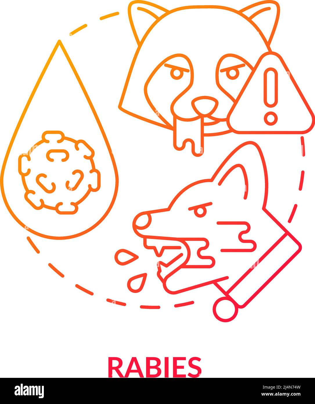 Rabies red gradient concept icon Stock Vector Image & Art - Alamy