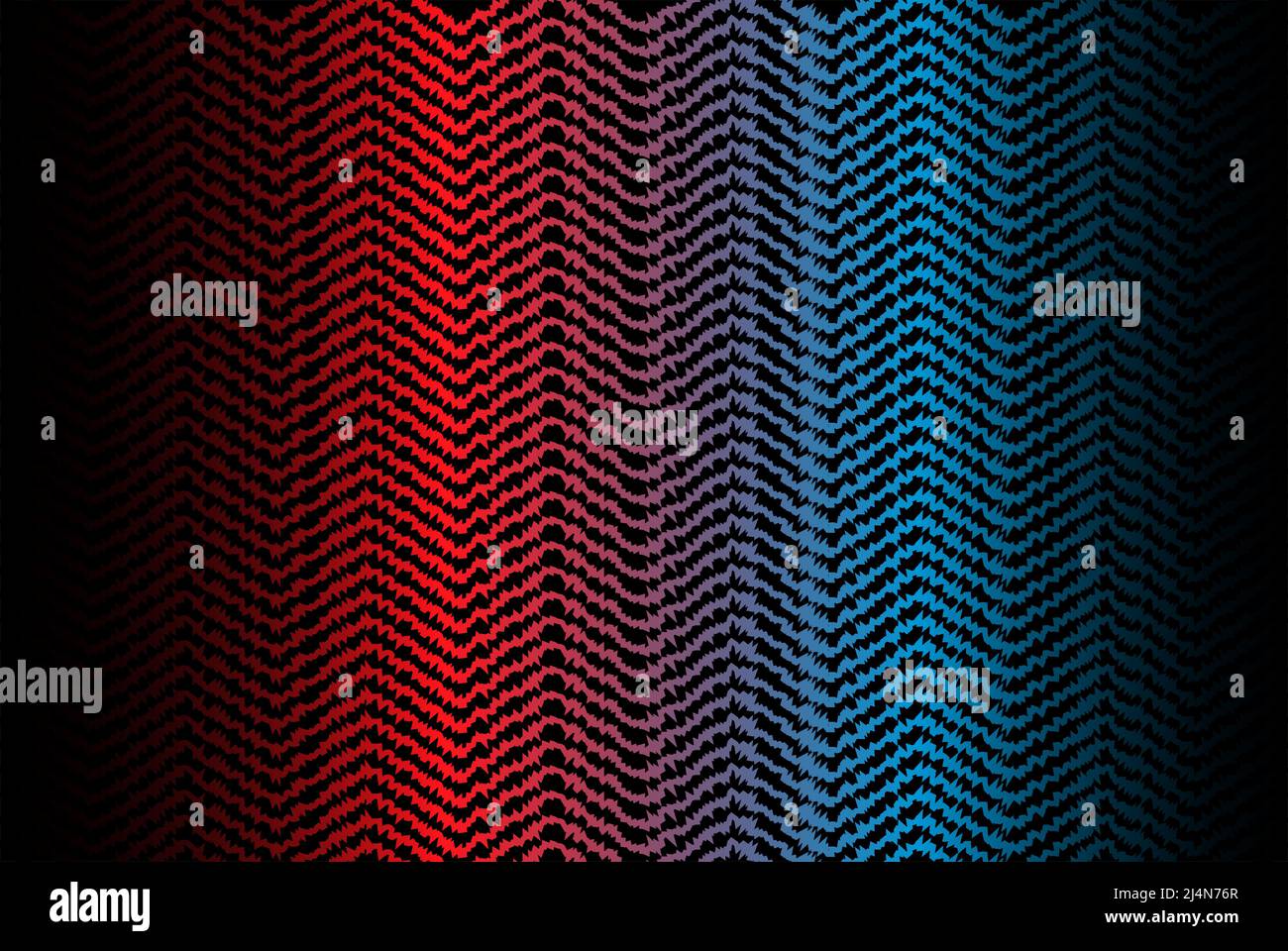 Red and blue vibratory lines on black ground, electricity and sound ...