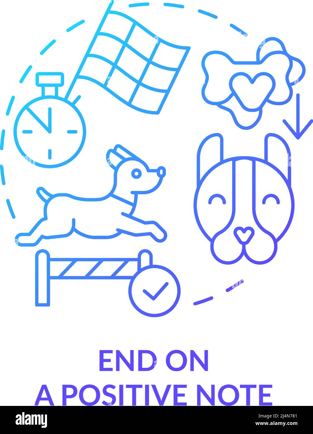 End on positive note blue gradient concept icon Stock Vector Image ...