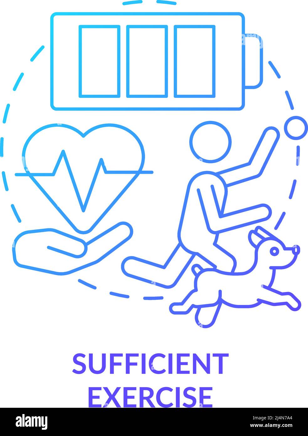 Sufficient exercise blue gradient concept icon Stock Vector Image & Art ...