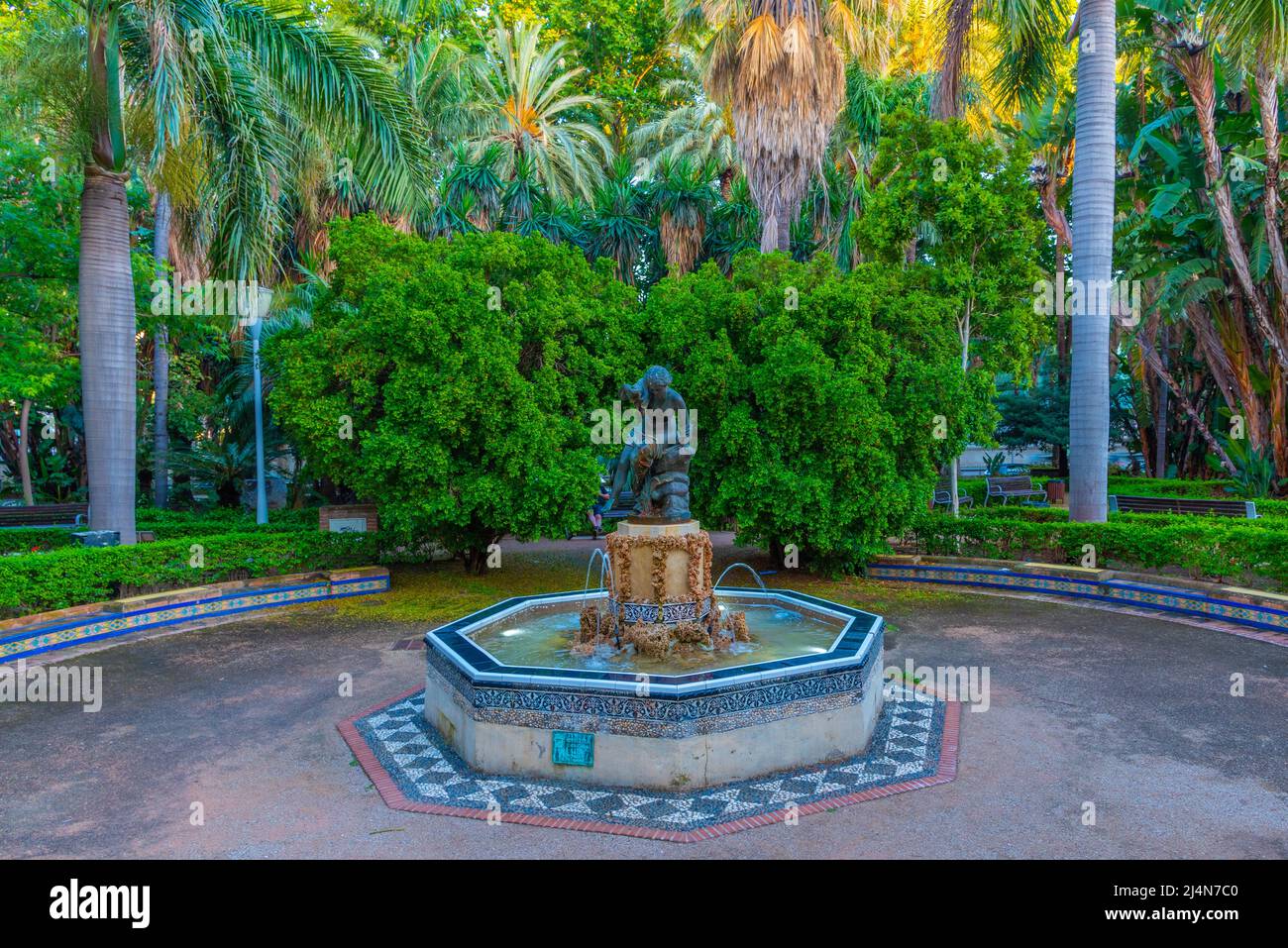 Paseo del Parque in Malaga, Spain Stock Photo - Alamy