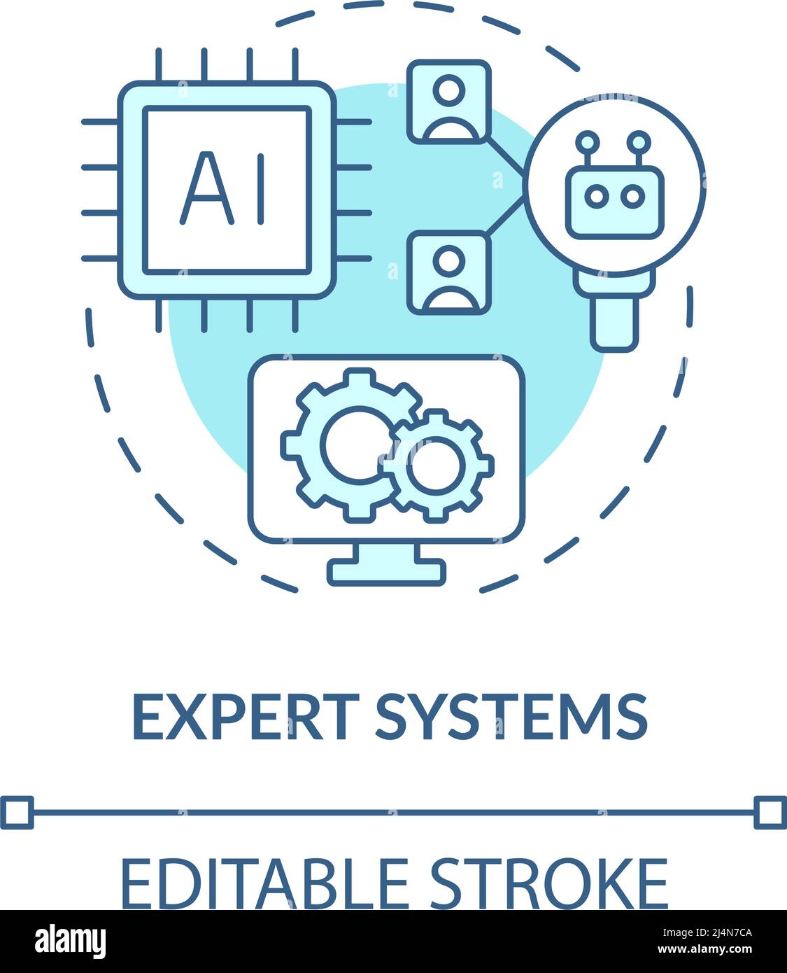 Expert systems turquoise concept icon Stock Vector Image & Art - Alamy