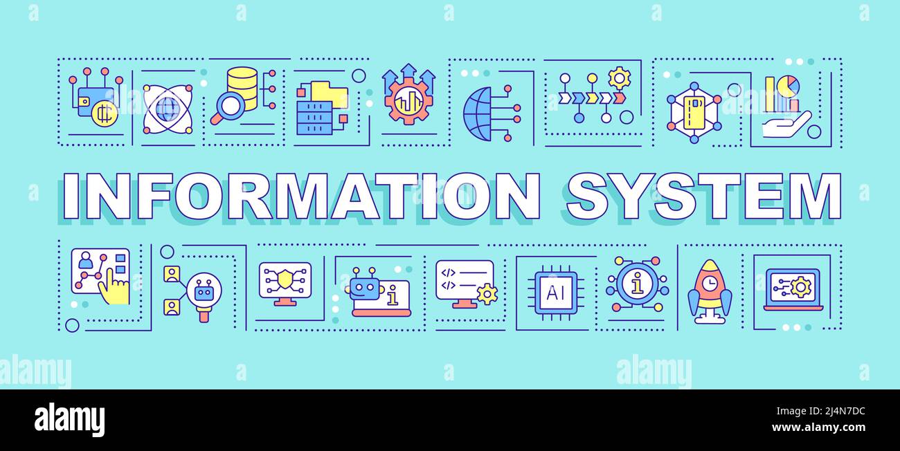 Information system word concepts turquoise banner Stock Vector Image & Art - Alamy