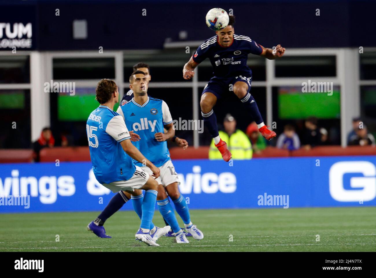 FOXBOROUGH, MA - APRIL 16: New England Revolution defender Brandon Bye ...