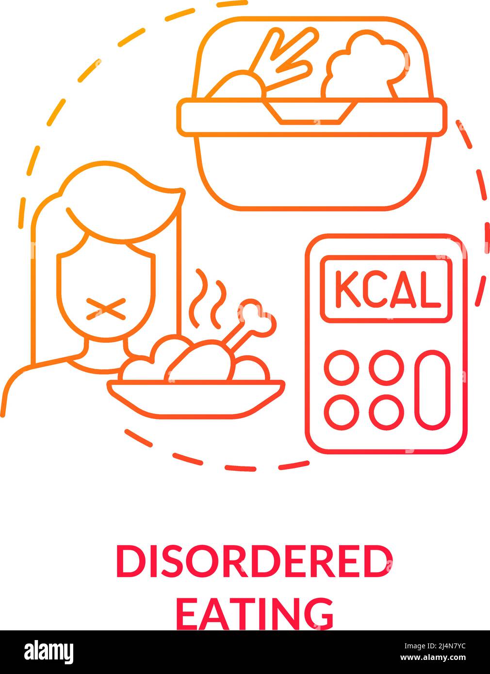 Disordered eating red gradient concept icon Stock Vector Image & Art ...