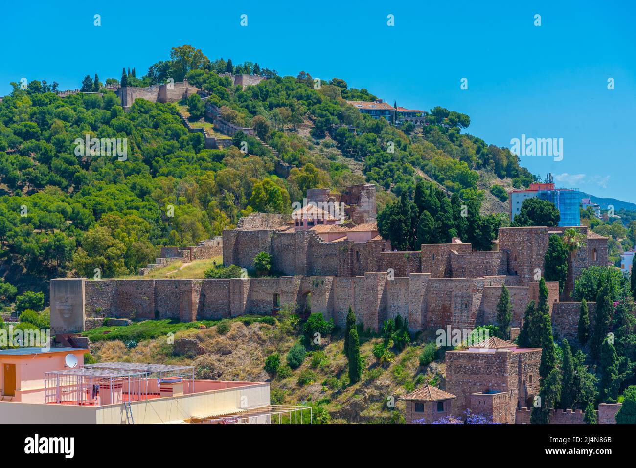 Aerial view of the alcazaba fortress in malaga Stock Photo - Alamy