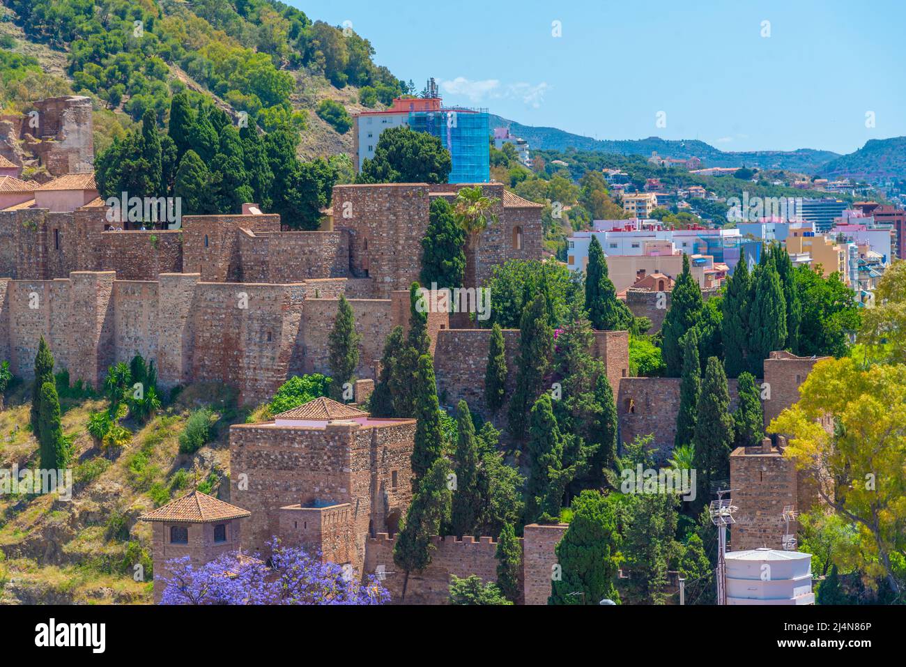 Aerial view of the alcazaba fortress in malaga Stock Photo - Alamy