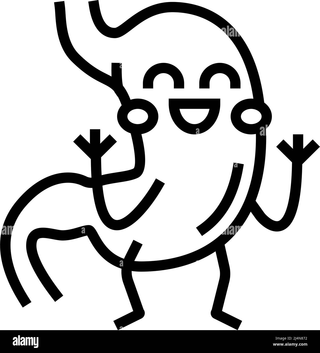 stomach child health line icon vector illustration Stock Vector Image ...