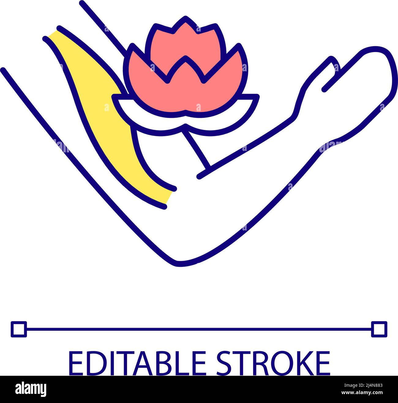 Technique of tensed muscles relaxation RGB color icon Stock Vector ...