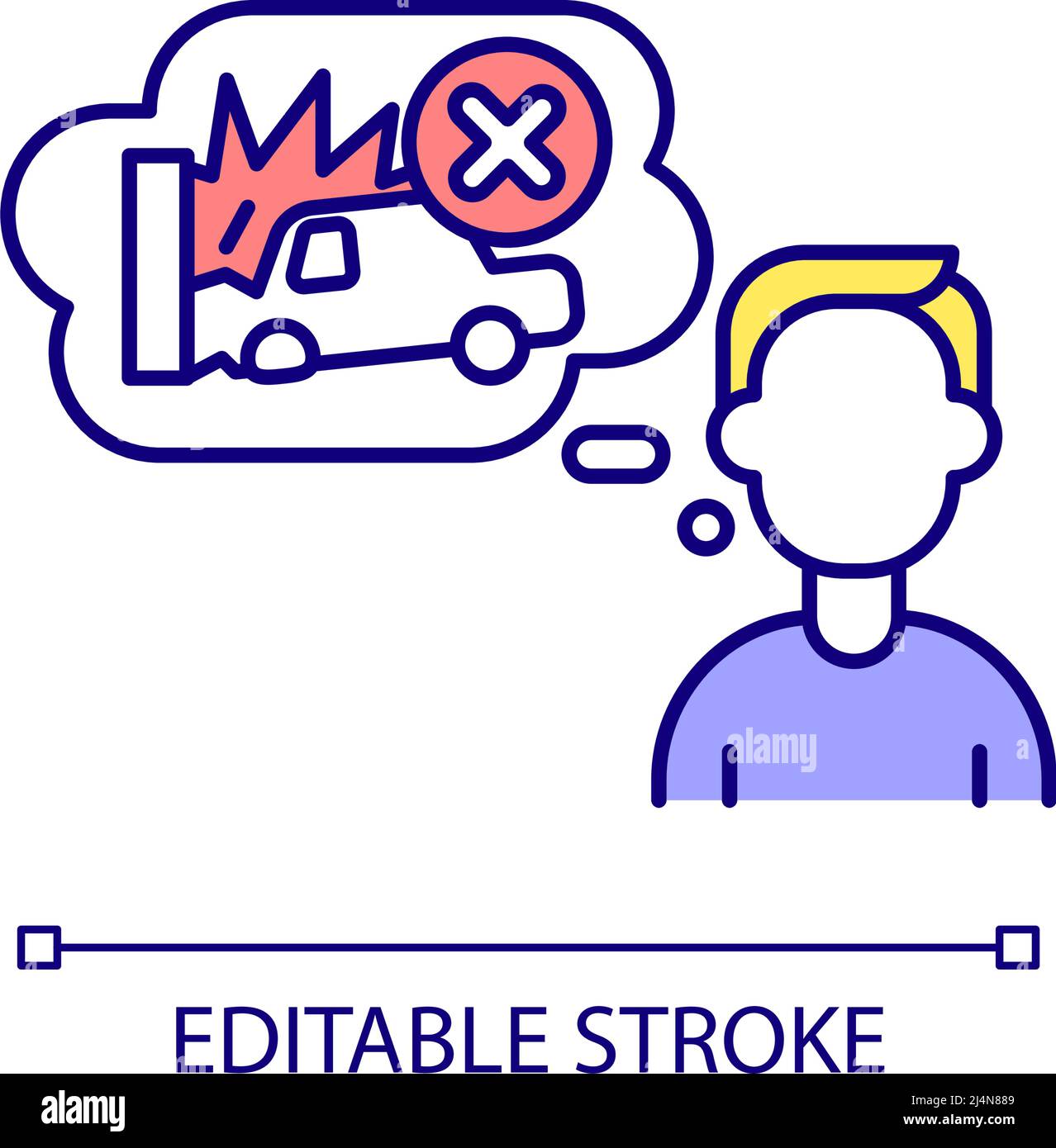 Avoid thought of traumatic event RGB color icon Stock Vector Image ...