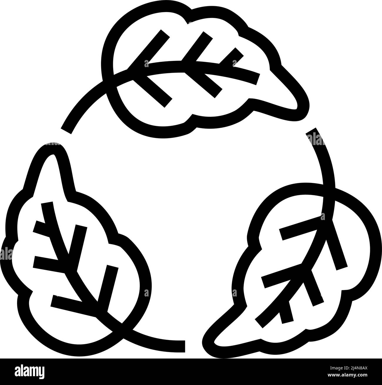 eco recycle leaf line icon vector illustration Stock Vector Image & Art ...