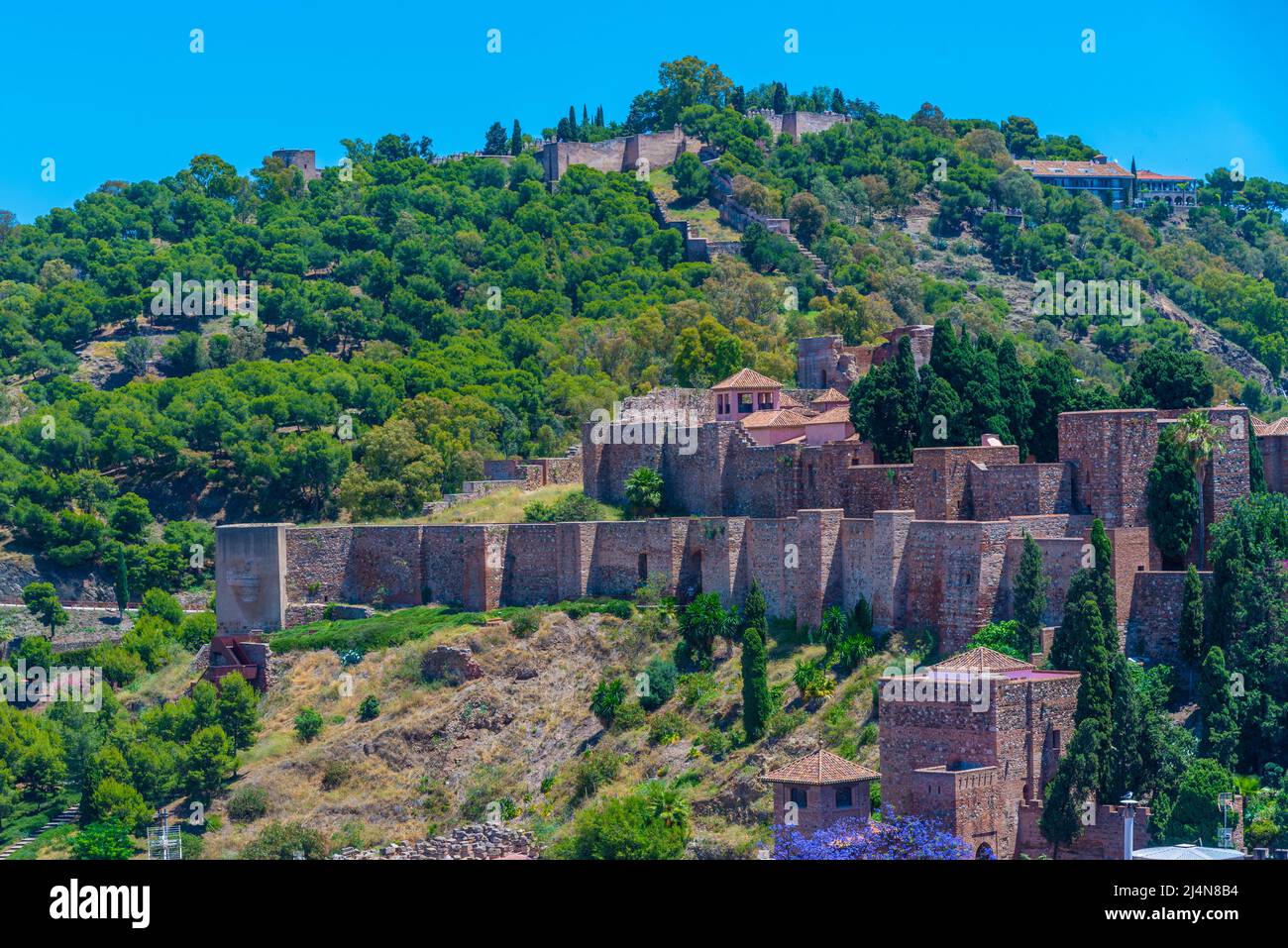 Aerial view of the alcazaba fortress in malaga Stock Photo - Alamy