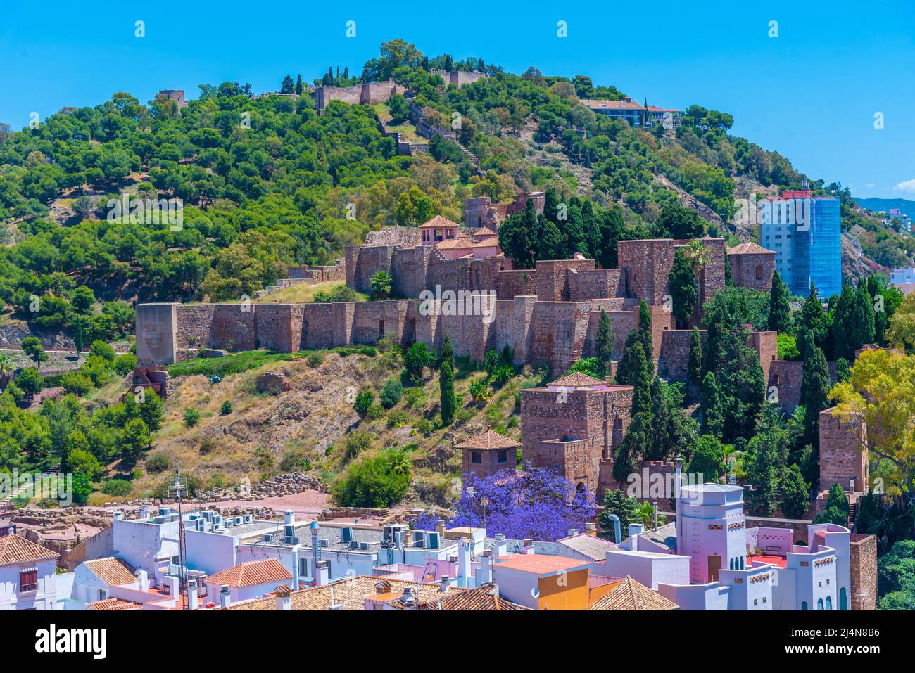 Aerial view of the alcazaba fortress in malaga Stock Photo - Alamy
