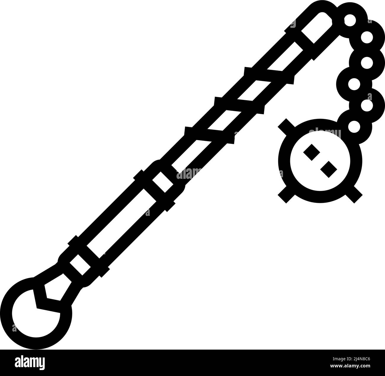 flail medieval weapon line icon vector illustration Stock Vector Image ...