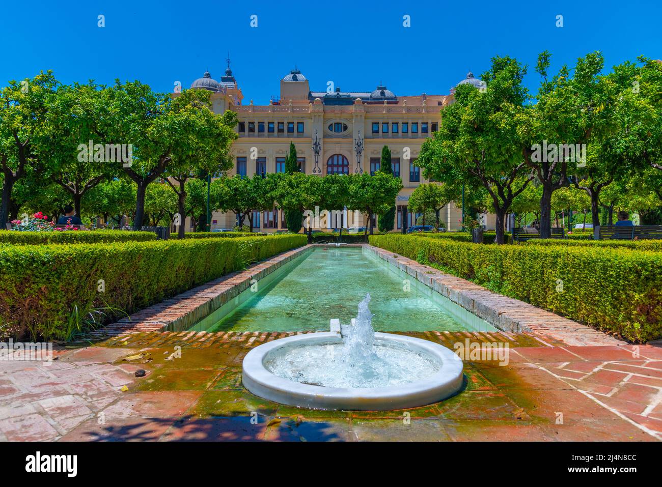 Garden of Pedro Luis Alonso in front of the town hall of Malaga, Spain ...