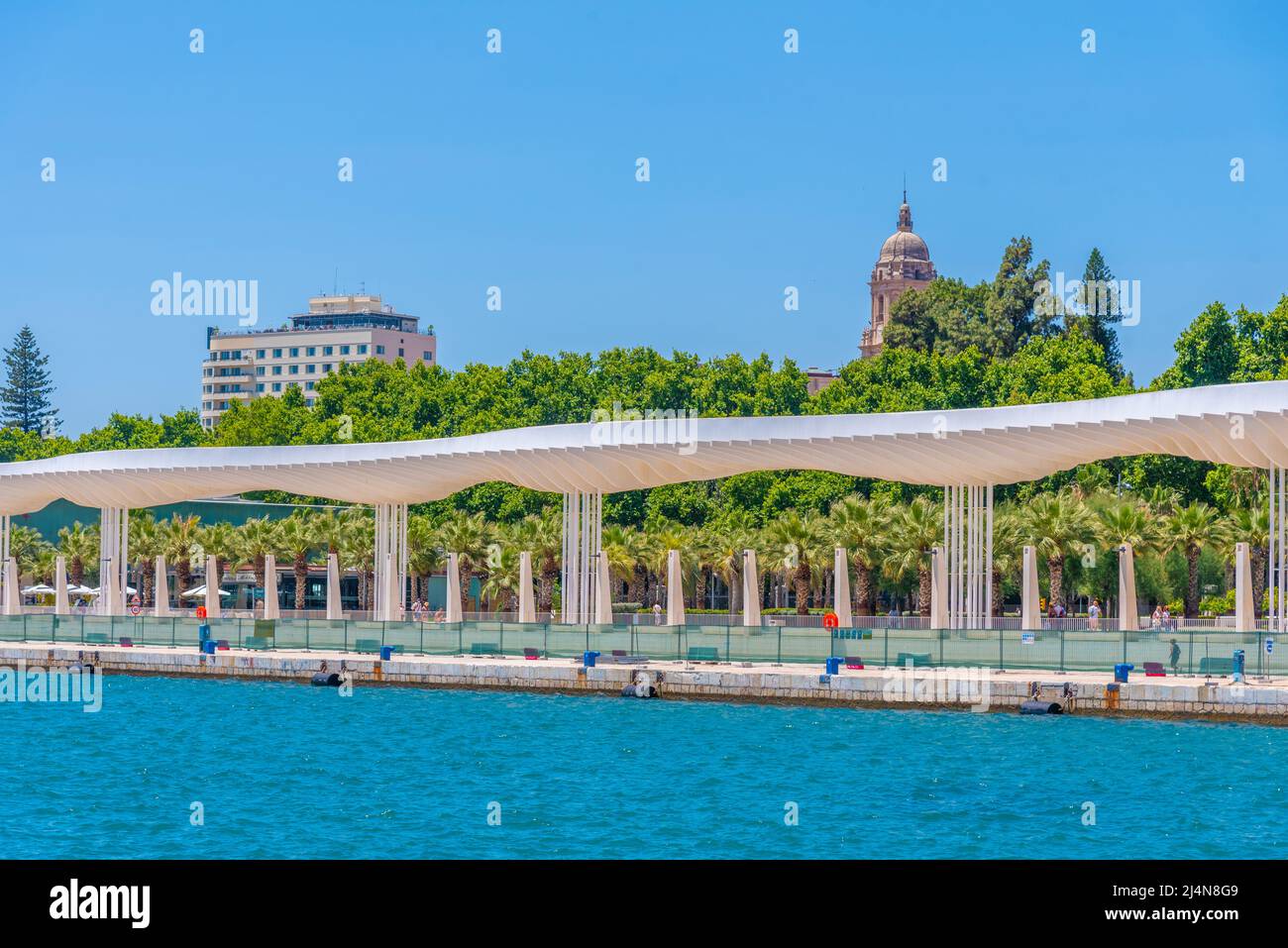 paseo del muelle uno promenade in spanish city malaga Stock Photo - Alamy
