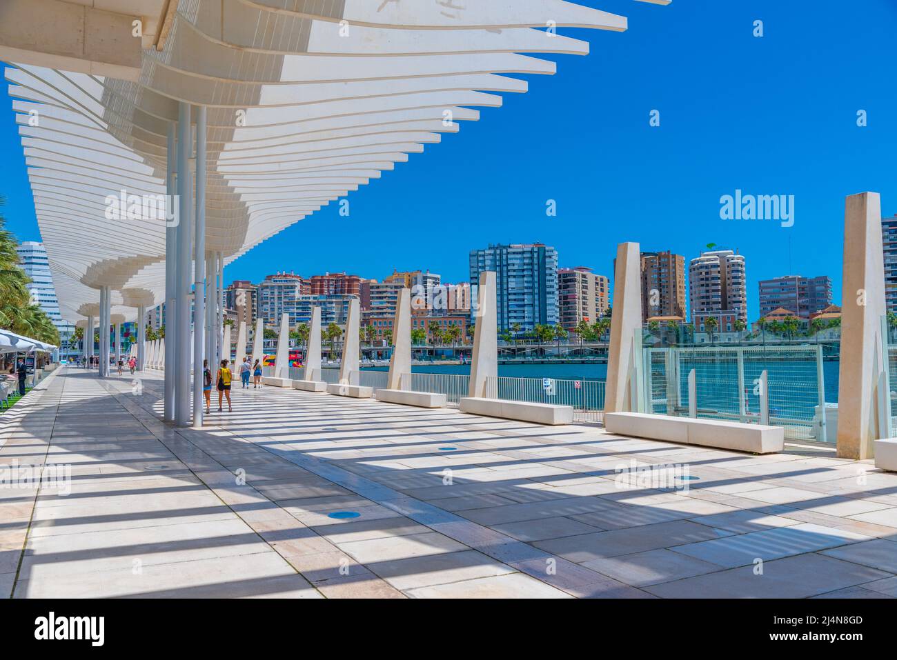 paseo del muelle uno promenade in spanish city malaga Stock Photo - Alamy