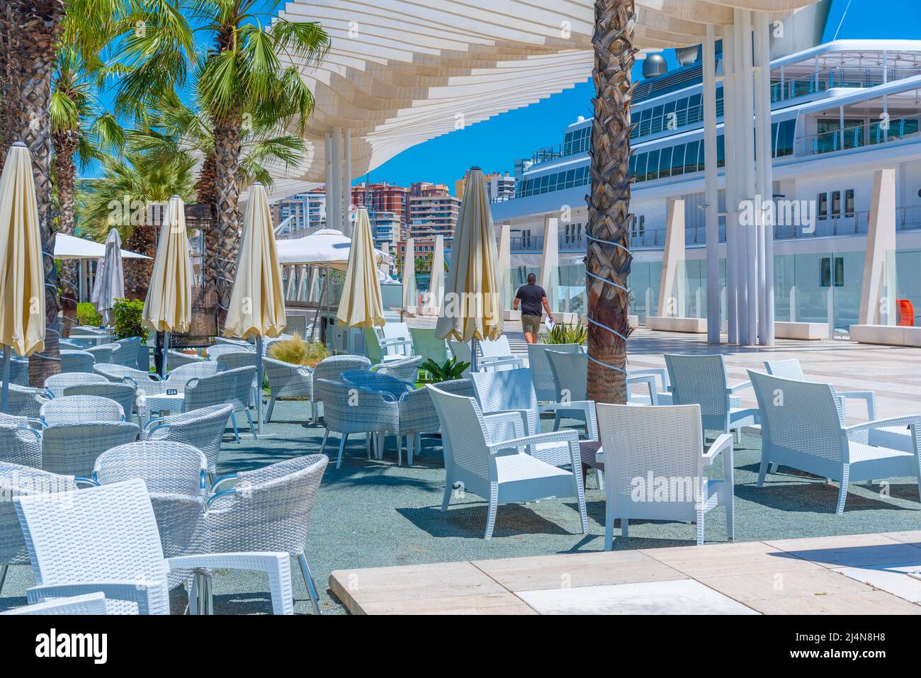 paseo del muelle uno promenade in spanish city malaga Stock Photo - Alamy