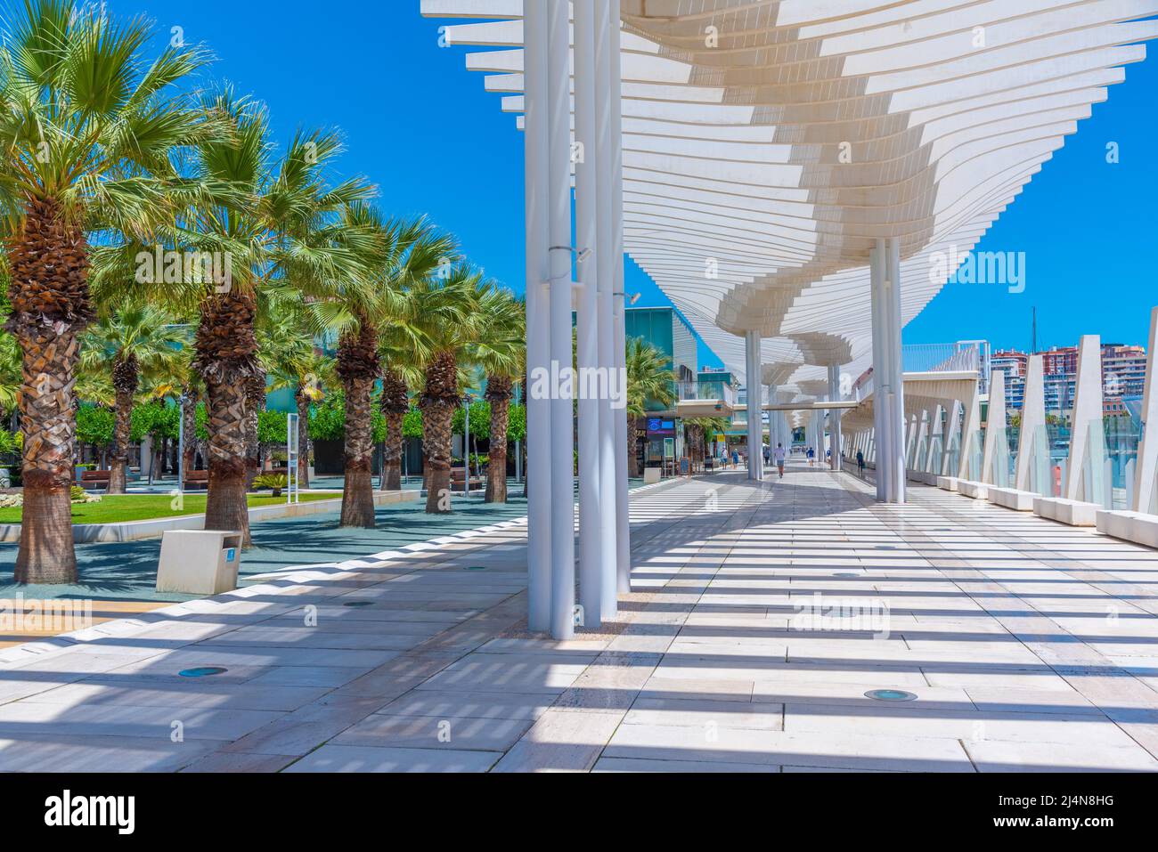 paseo del muelle uno promenade in spanish city malaga Stock Photo - Alamy