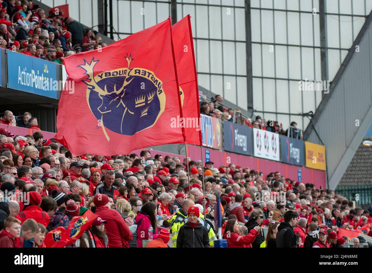 Fans with the Munster flags during the Heineken Champions Cup, Round of ...