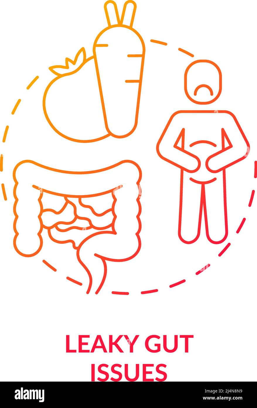 Leaky gut issues red gradient concept icon Stock Vector Image & Art - Alamy