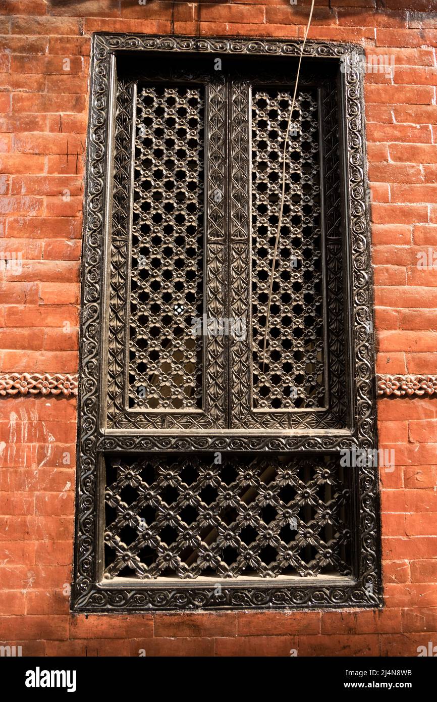 Carved wooden window details of one of the temple located at Hanuman ...