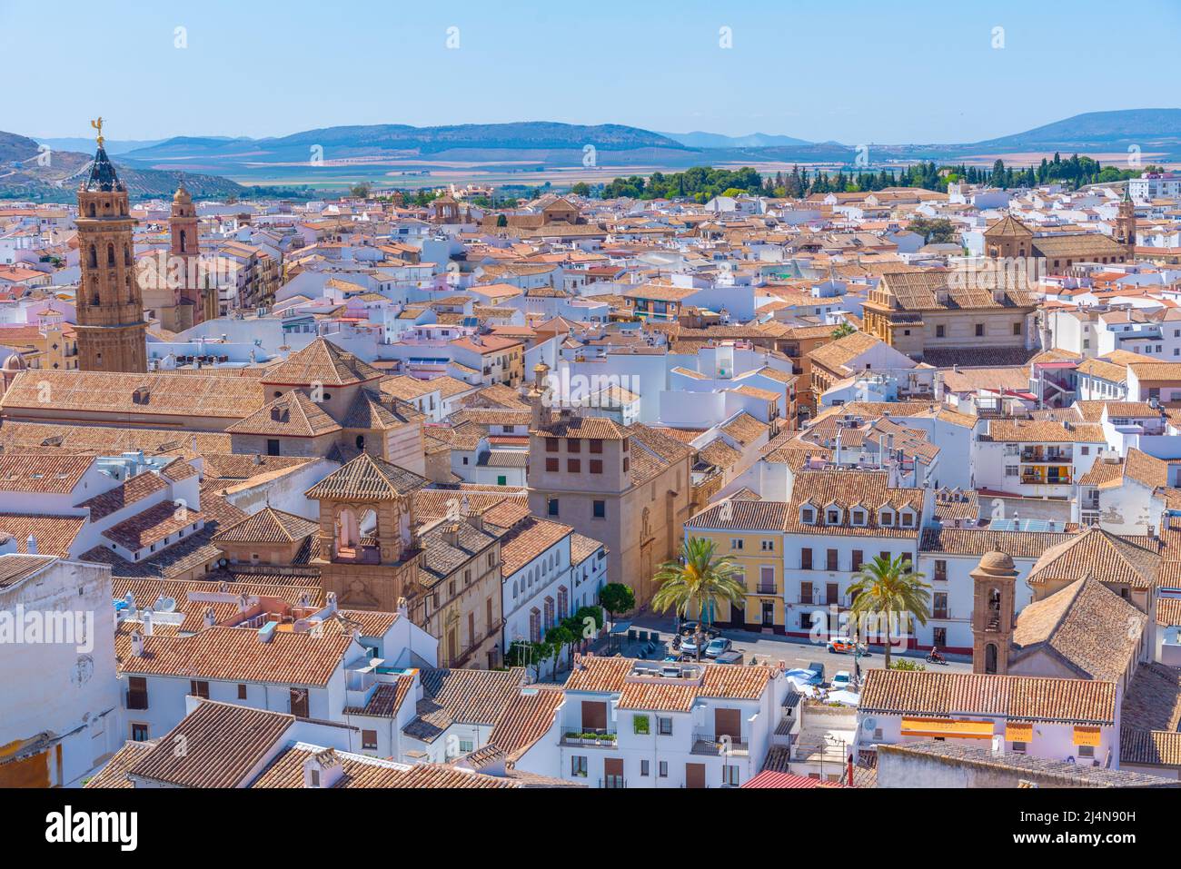 Aerial view of Spanish town Antequera Stock Photo - Alamy