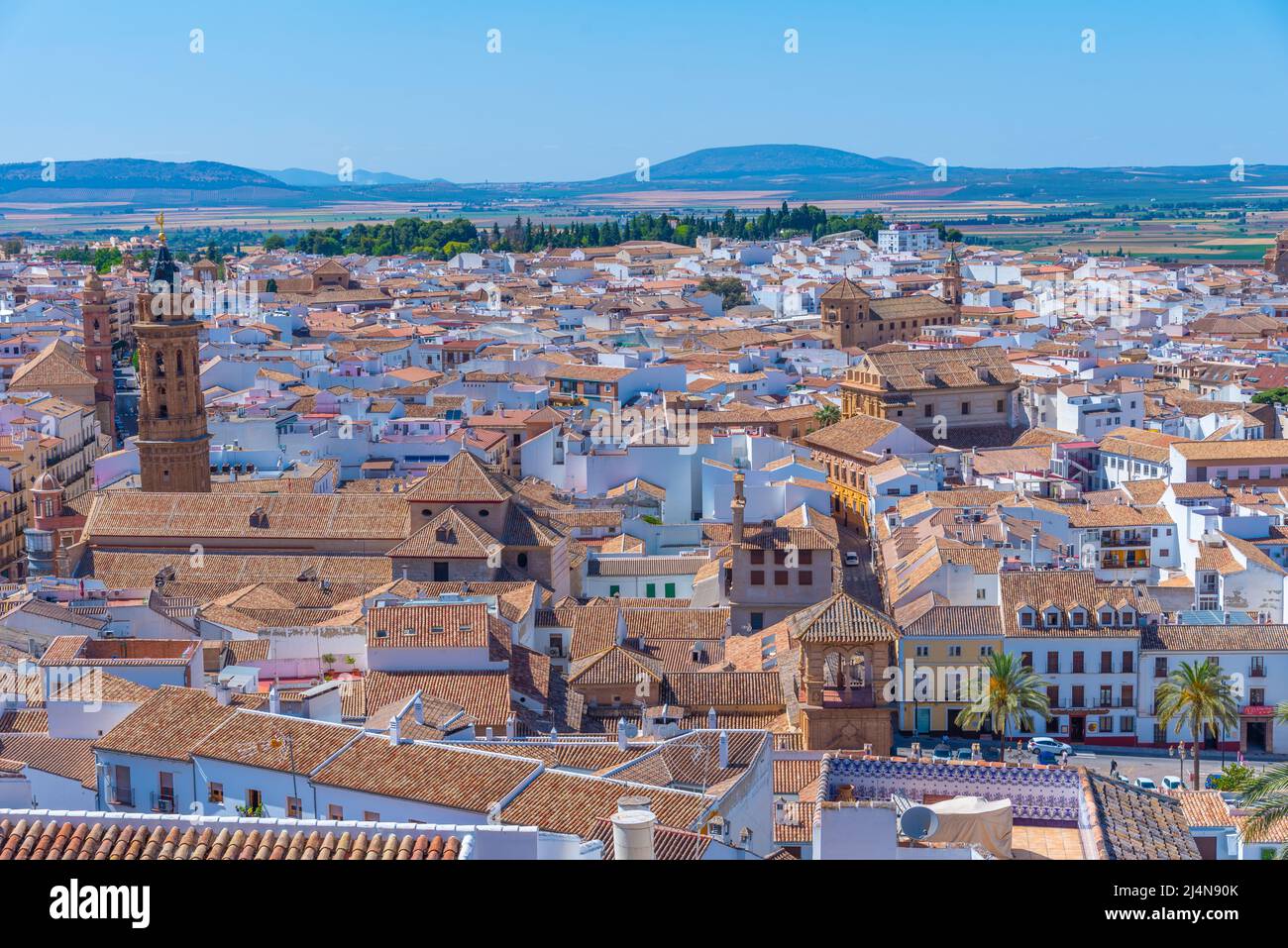 Aerial view of Spanish town Antequera Stock Photo - Alamy