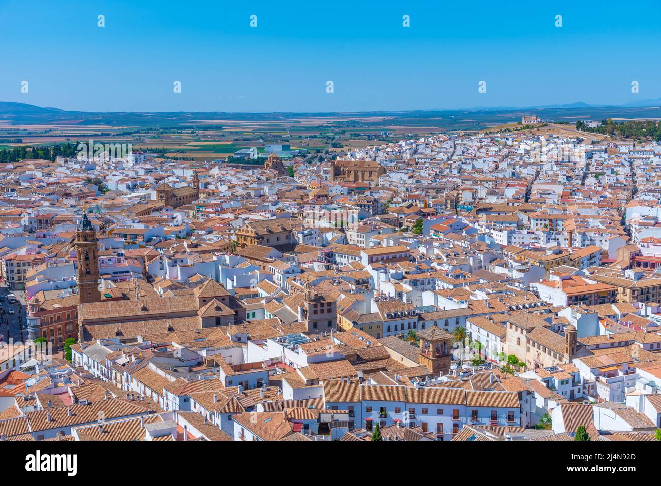 Aerial view of Spanish town Antequera Stock Photo - Alamy