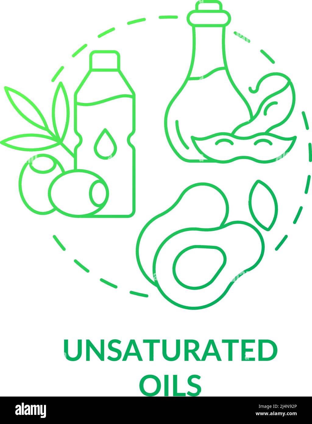 Unsaturated oils green gradient concept icon Stock Vector Image & Art ...