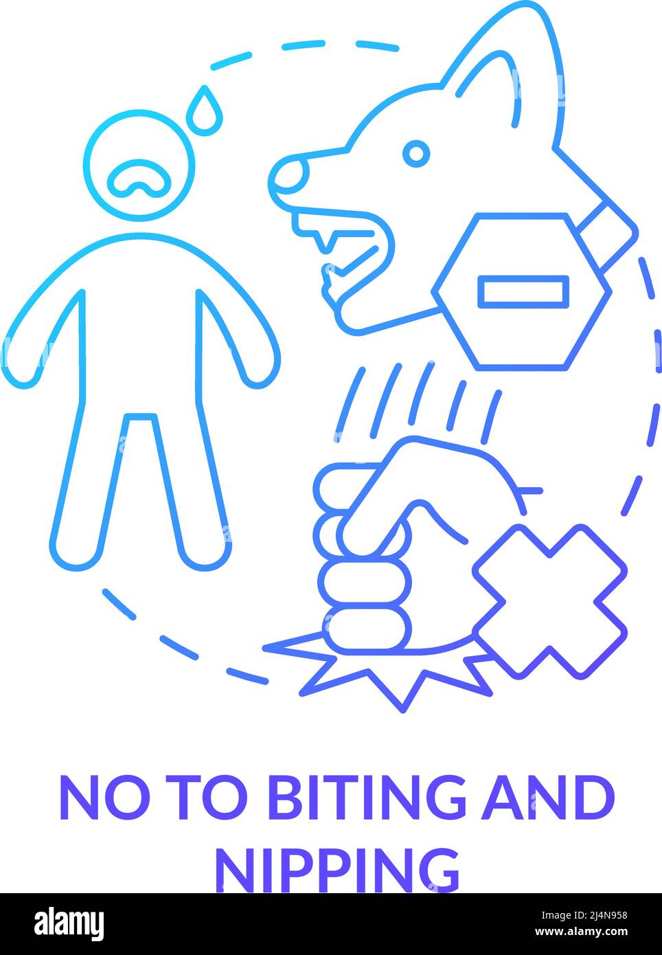 No to biting and nipping blue gradient concept icon Stock Vector Image ...