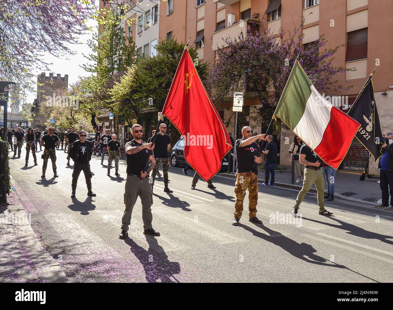 Rome, Italy, Italy. 16th Apr, 2022. Commemorative March of Socialist ...