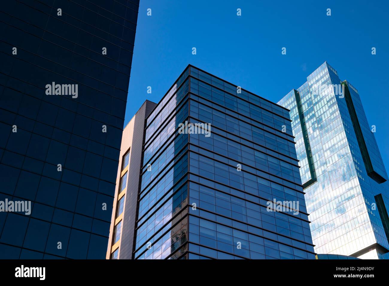 Commercial district of a city or downtown. Business background photo ...