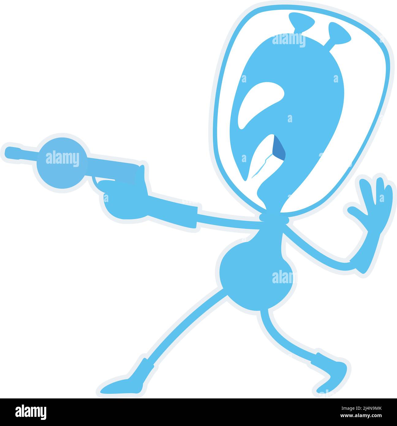 Angry alien with blaster semi flat color vector character Stock Vector ...