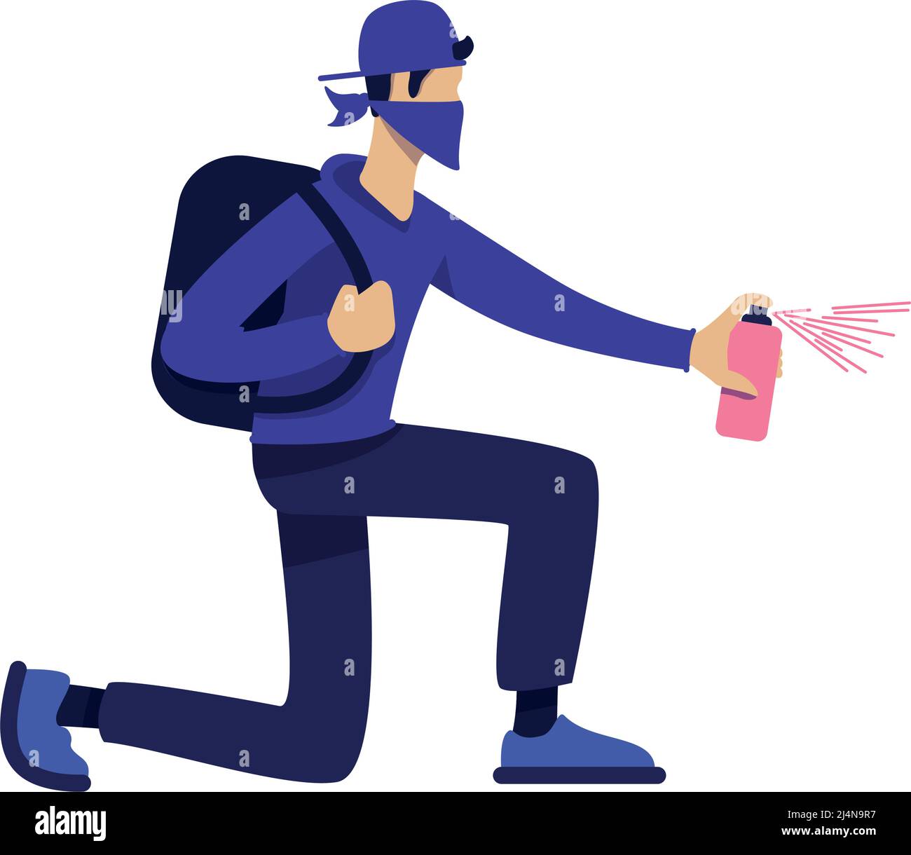 Cartoon young guy graffiti spray hi-res stock photography and images ...