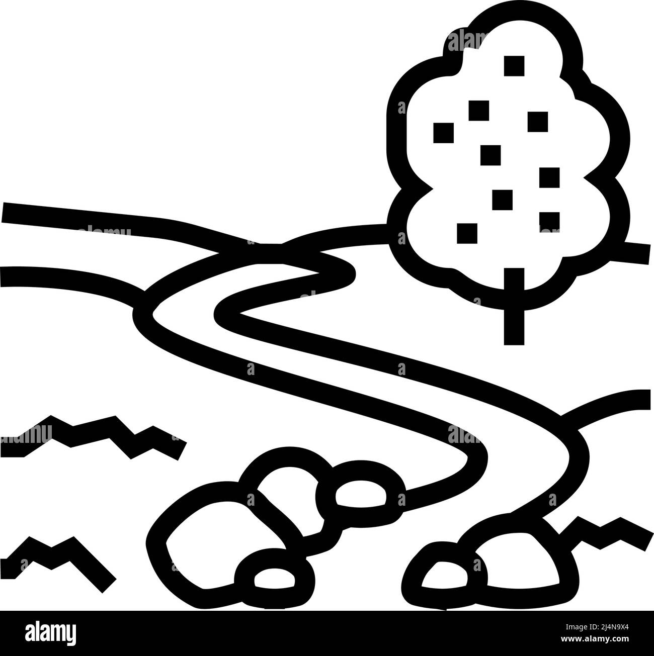 river on meadow line icon vector illustration Stock Vector Image & Art ...