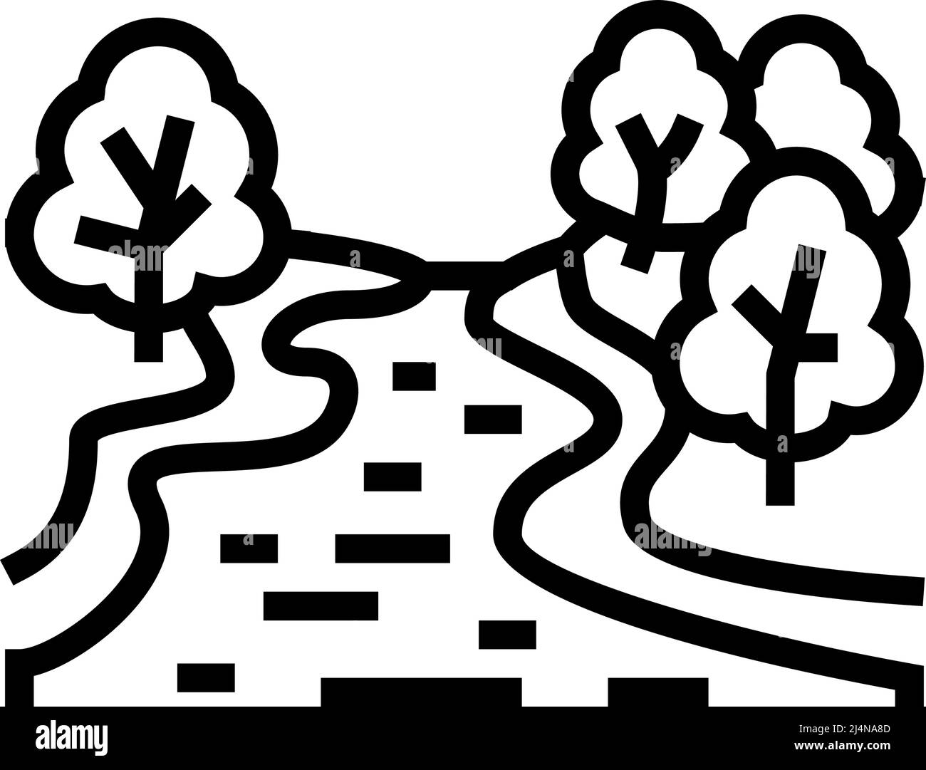 river nature line icon vector illustration Stock Vector Image & Art - Alamy