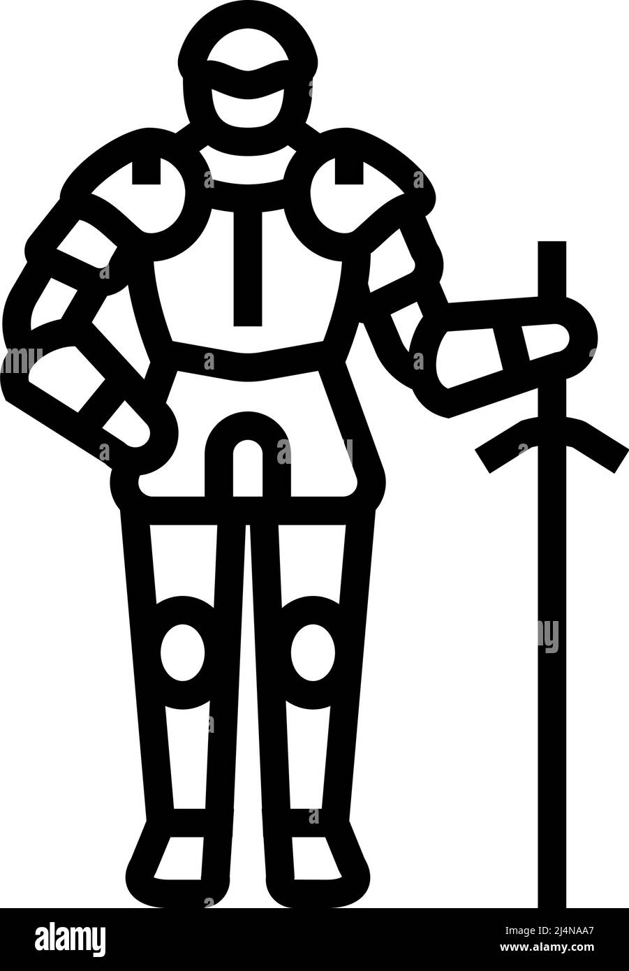 warrior knight line icon vector illustration Stock Vector Image & Art ...