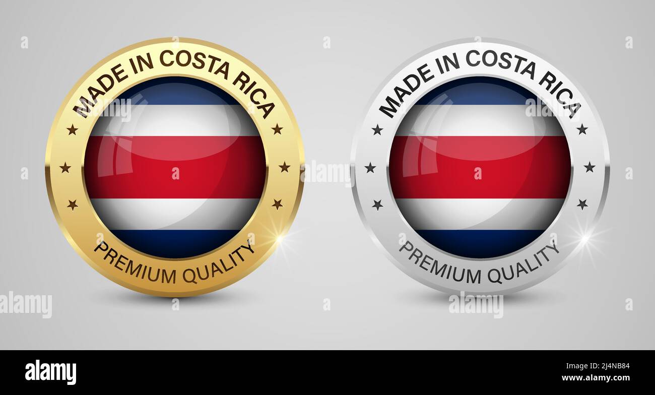Made in Costarica graphics and labels set. Some elements of impact for ...