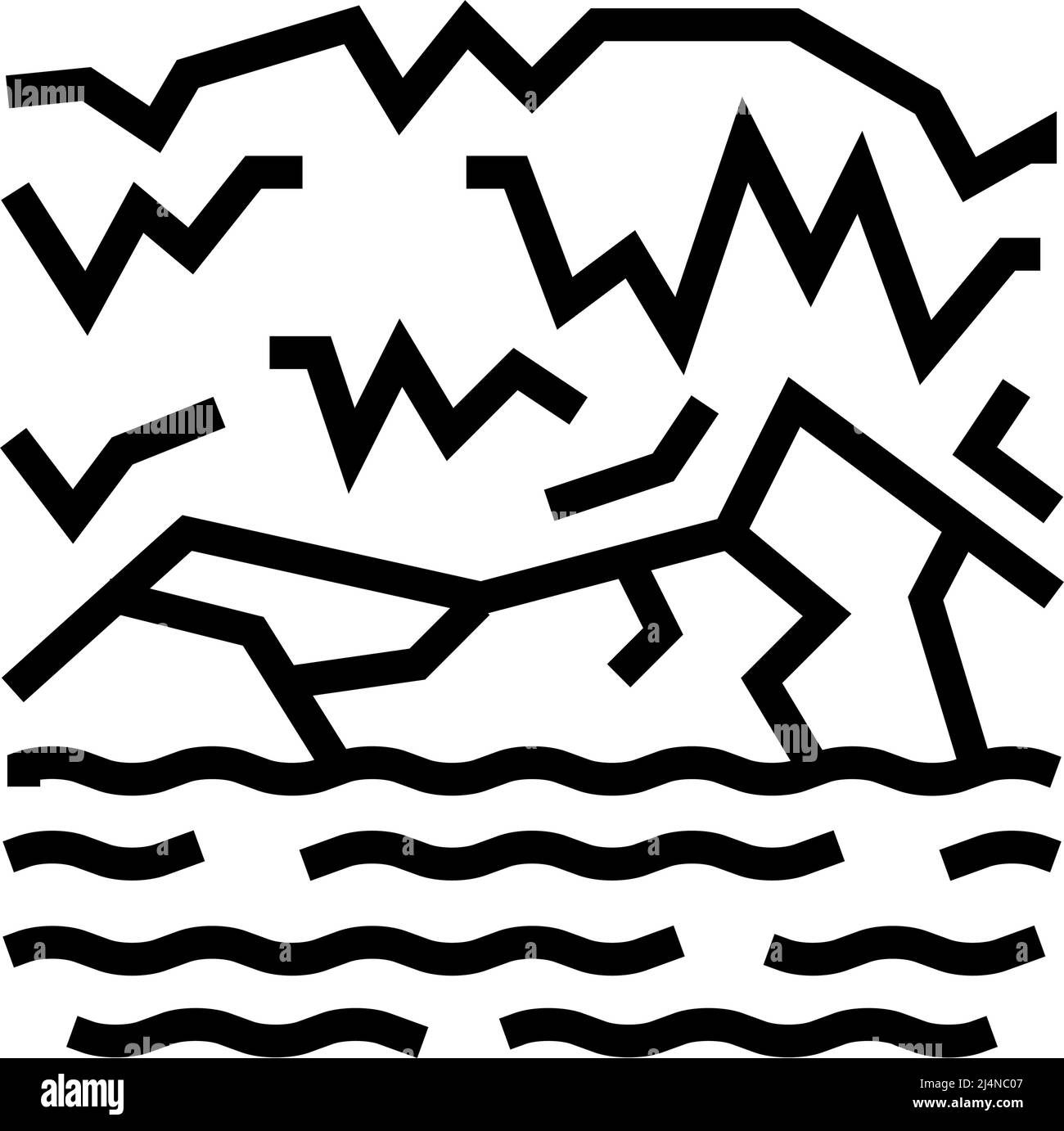 underground river line icon vector illustration Stock Vector Image ...